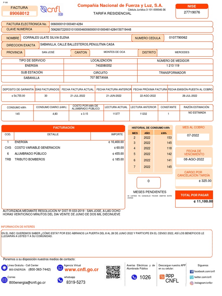 Eco Factura CNFL Energia 202207 89068012 | PDF