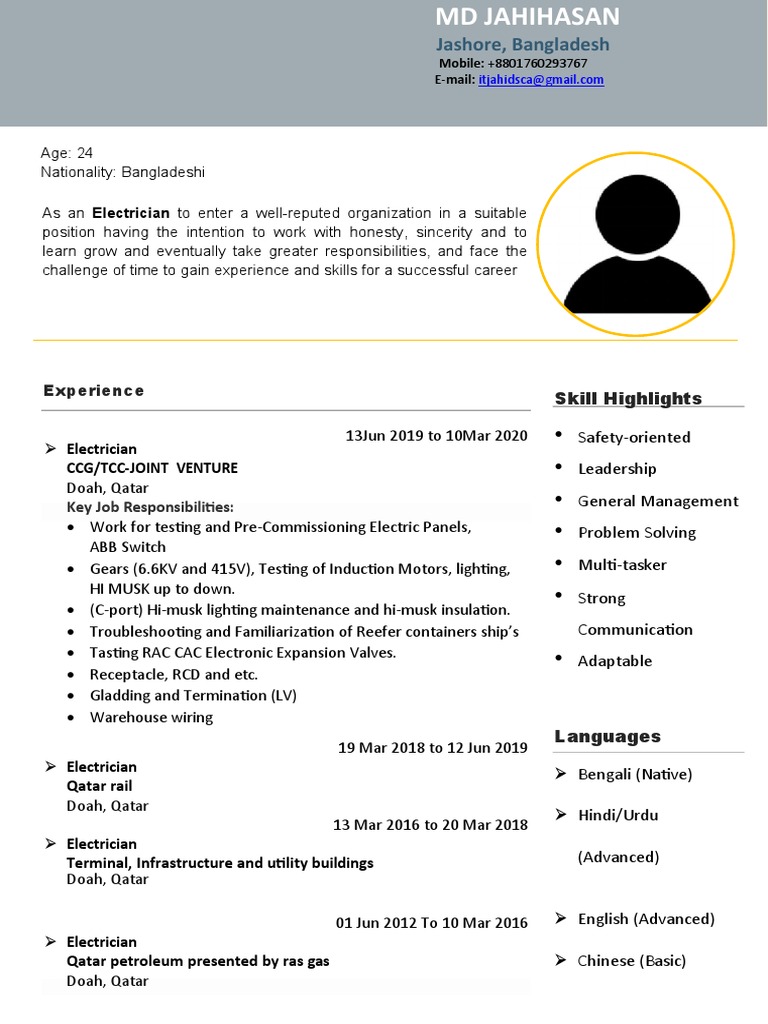 Danish Resume | Download Free PDF | Electrician | Electrical Engineering