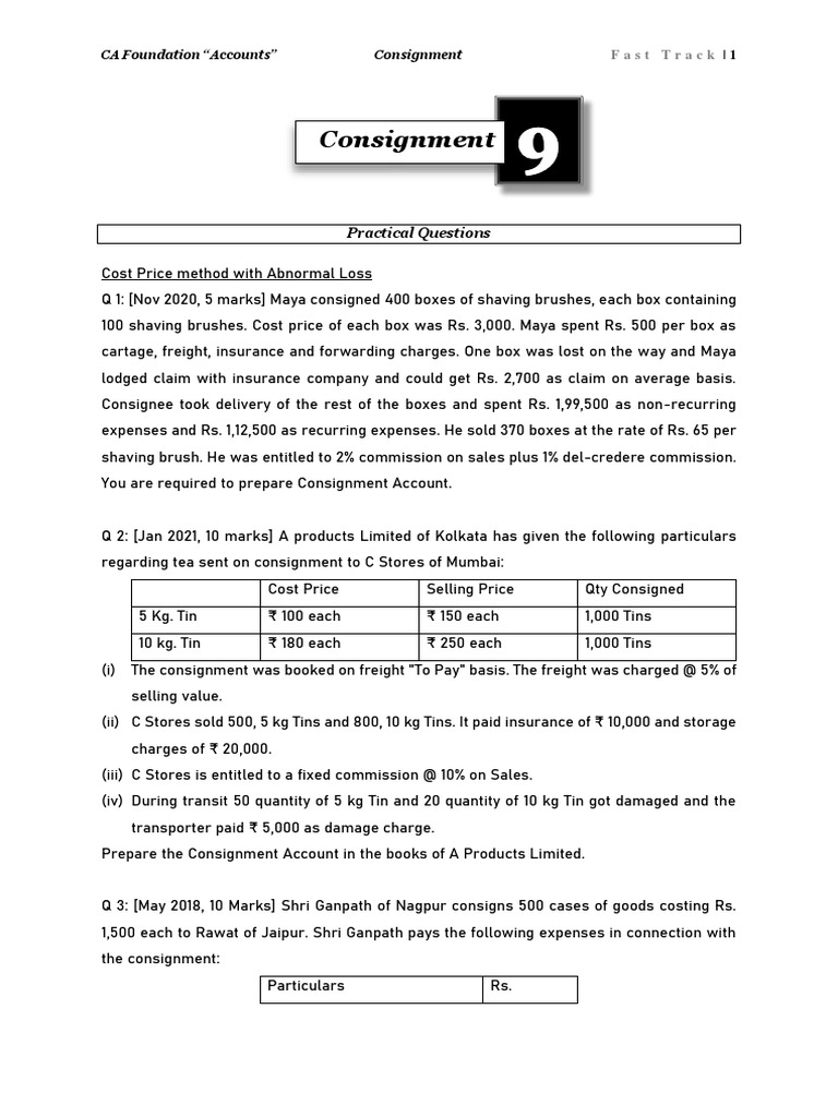 8 Consignment FT | PDF | Discounts And Allowances | Receipt