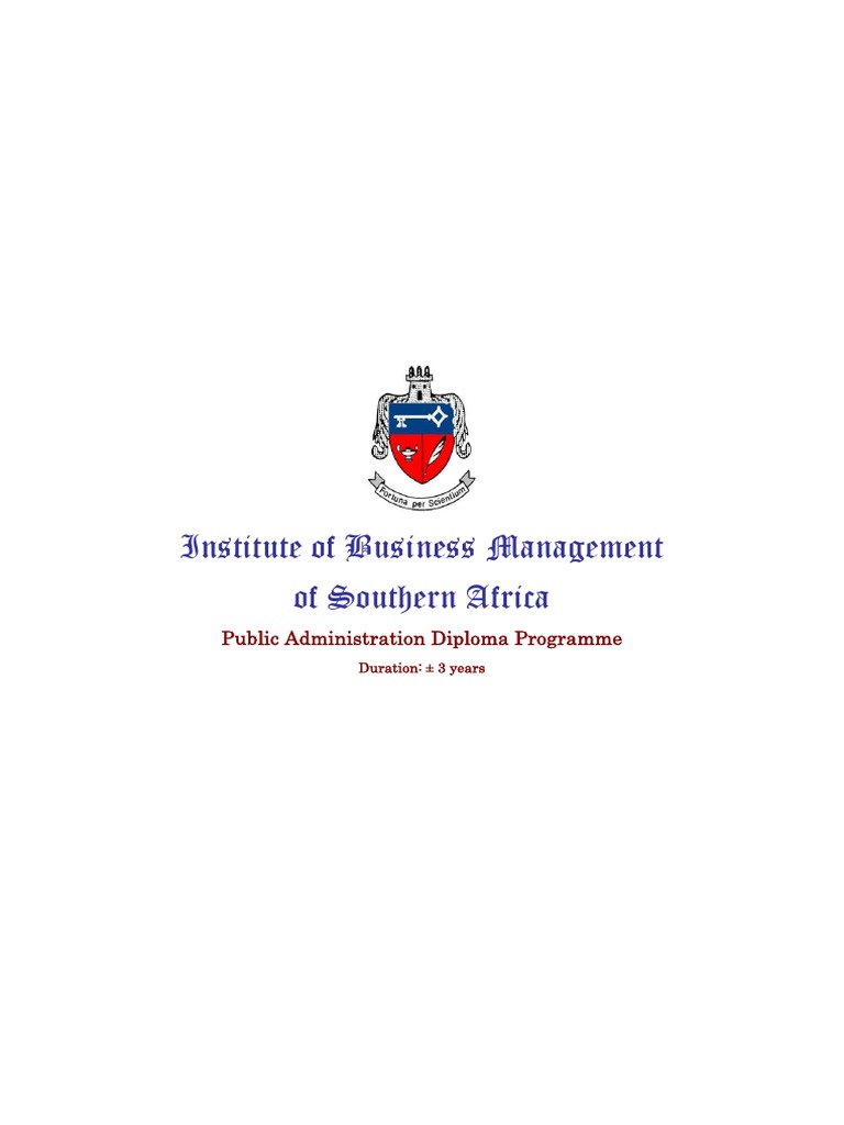 Public Administration Diploma Programme Pdf