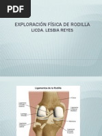 Exploración Clínica de la Rodilla | PDF | Rodilla | Anatomía humana