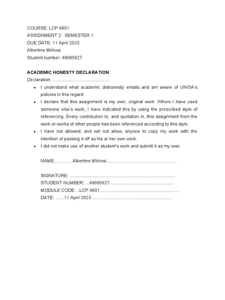 LCP 4801 Assignment 2 Overview | PDF | Jurisdiction | Treaty