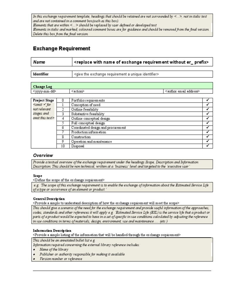 IDM template-ExchangeRequirements | PDF | Information | Libraries