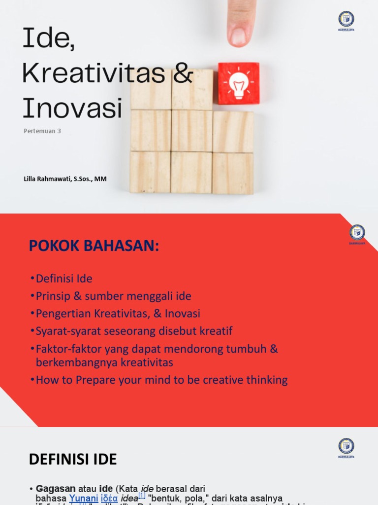 Pertemuan 3 - Ide, Kreatifitas & Inovasi | PDF