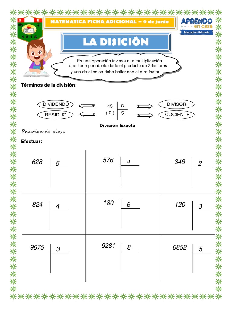Divisiones para Cuarto de Primaria | PDF