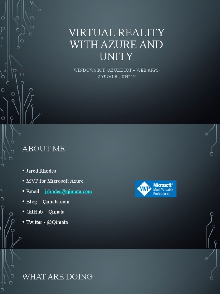 Virtual Reality With Azure and Unity | PDF | Microsoft Azure | Internet Of Things