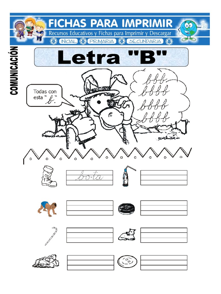 Ficha de La Letra B para Primero de Primaria | PDF
