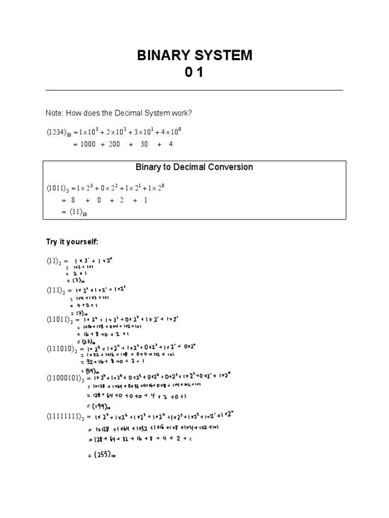 Binary To Decimal | PDF