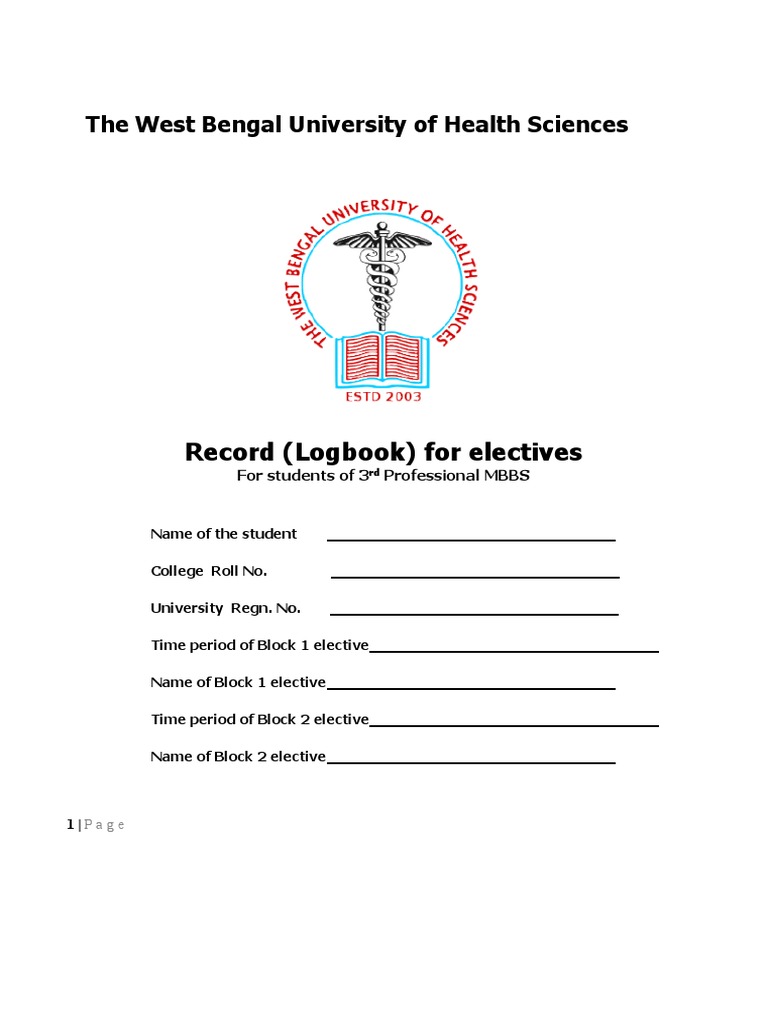 Record Logbook For Electives | PDF | Medicine | Health Care