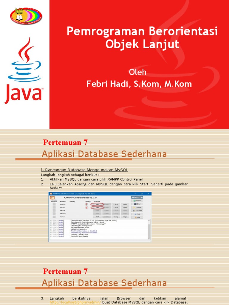 Pemrograman Berorientasi Objek Lanjut Pertemuan 7 | PDF