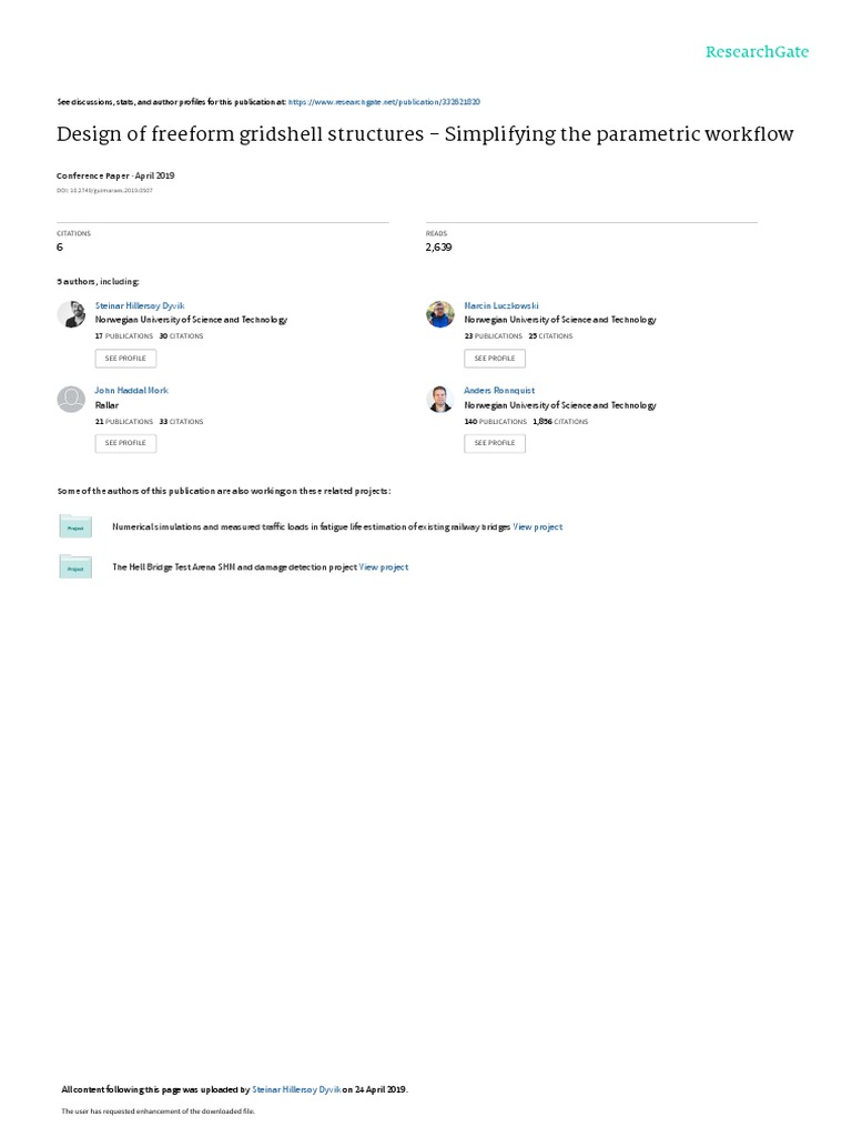 Design of Freeform Gridshell Structures | PDF | Geometry | Shape