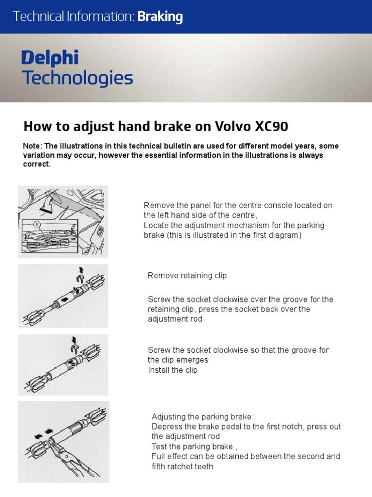 XC90 Handbrake Adjustment Guide | PDF