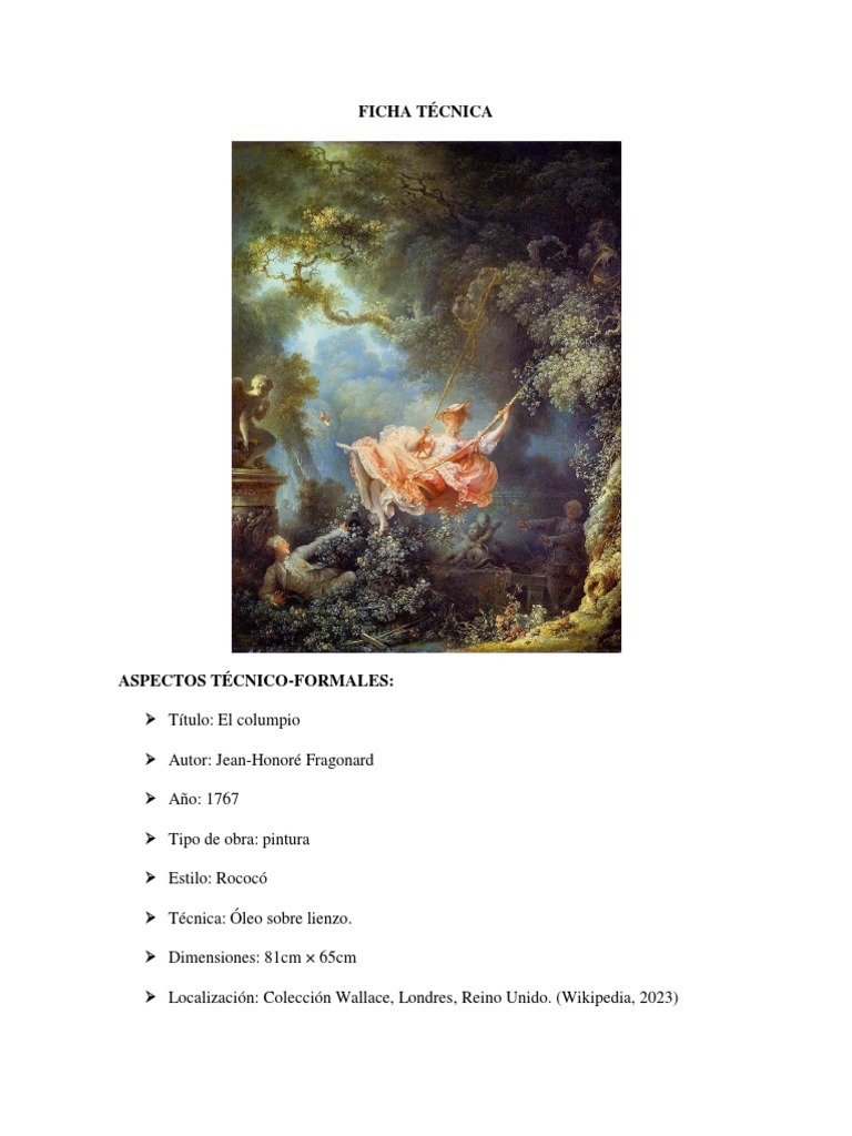 Ficha Técnica Sobre El Arte Rococó | PDF | Pinturas | Estética