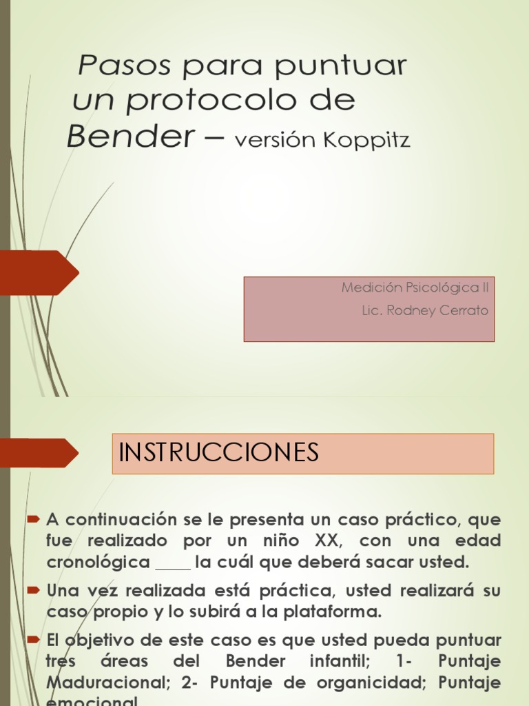 Pasos para Puntuar Protocolo de Bender | PDF | Sicología