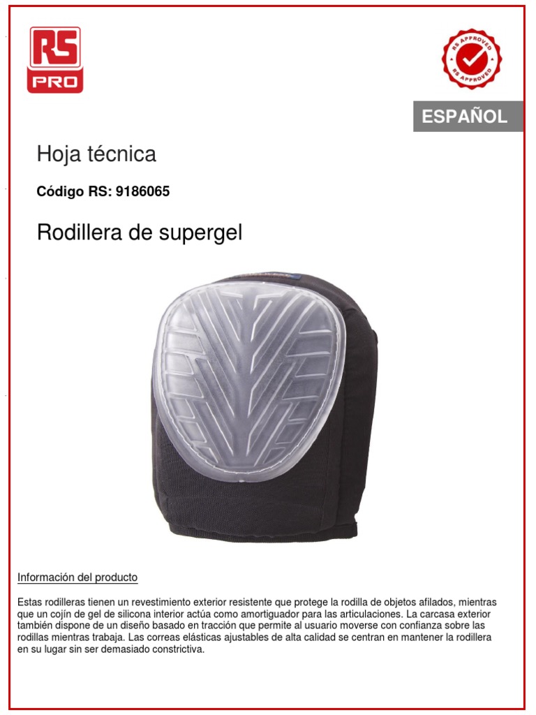 Hoja Técnica: Rodillera de Supergel | PDF
