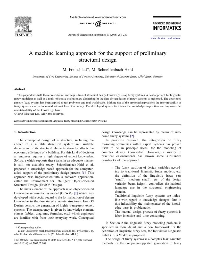 A Machine Learning Approach For The Support of Preliminary Structural ...
