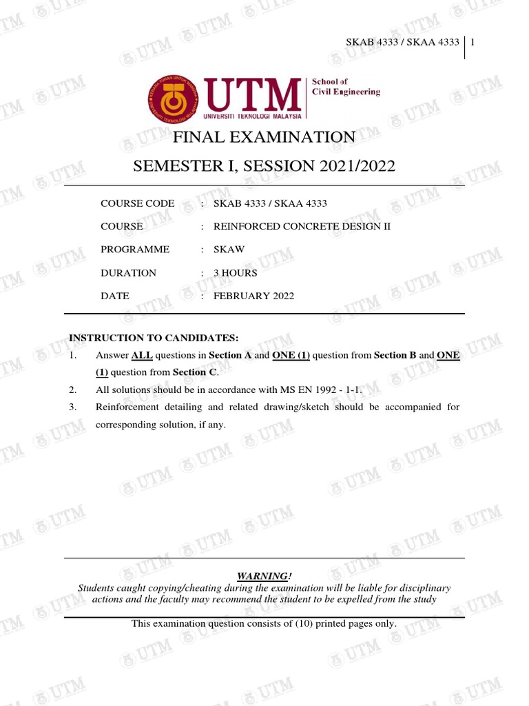 Final SKAB 4333 20212022-01 | PDF | Bending | Beam (Structure)