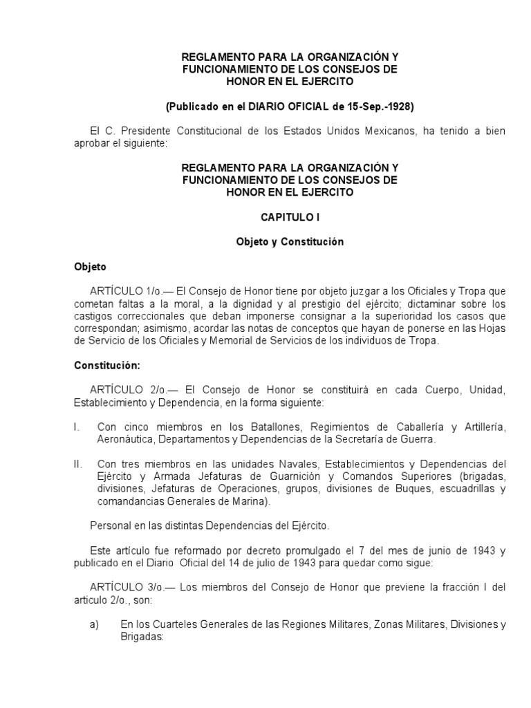 Consejos de Honor | PDF | Batallón | Capitán (Fuerzas Armadas)
