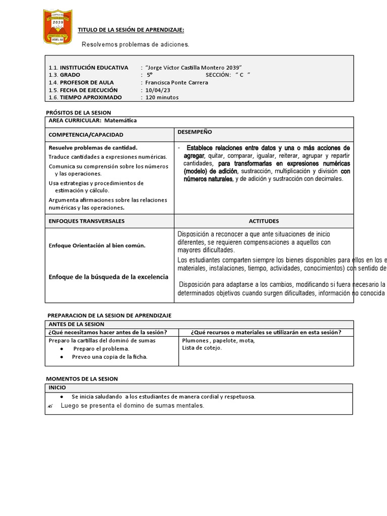 Resolvemos Problemas de Adición | PDF | Matemáticas