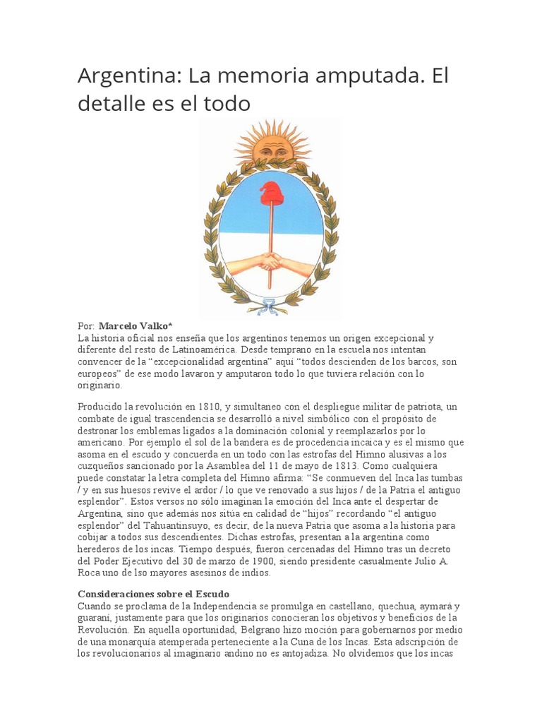 Recuperación de la Borla Incaica en el Escudo Argentino | PDF | Imperio ...