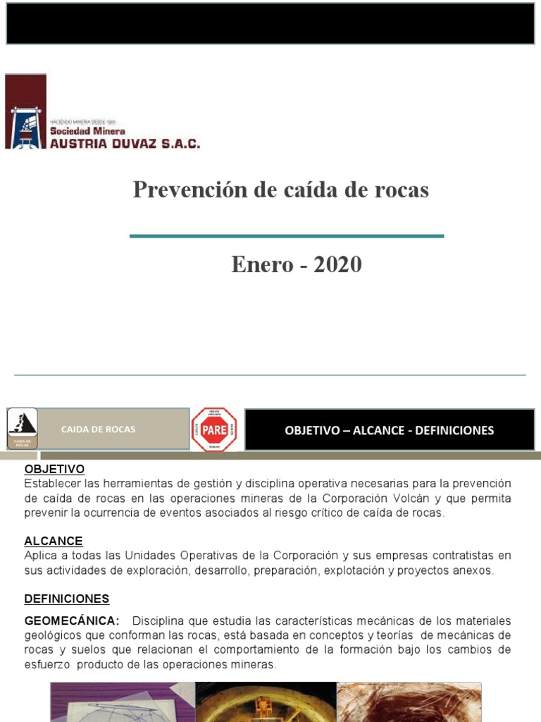 Caida de Rocas | PDF | Minería | Roca (geología)