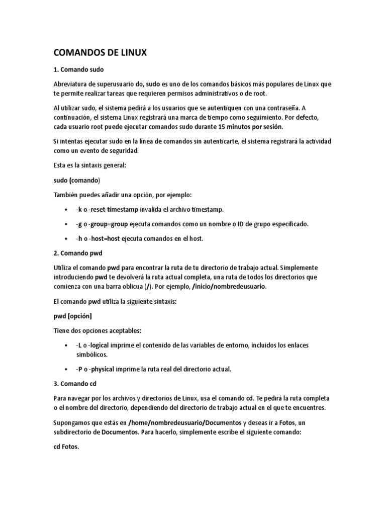 Comandos de Linux | PDF | Archivo de computadora | Protocolo de transferencia de archivos
