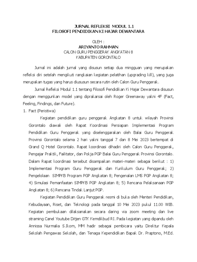 Jurnal Refleksi Modul 1.1 | PDF