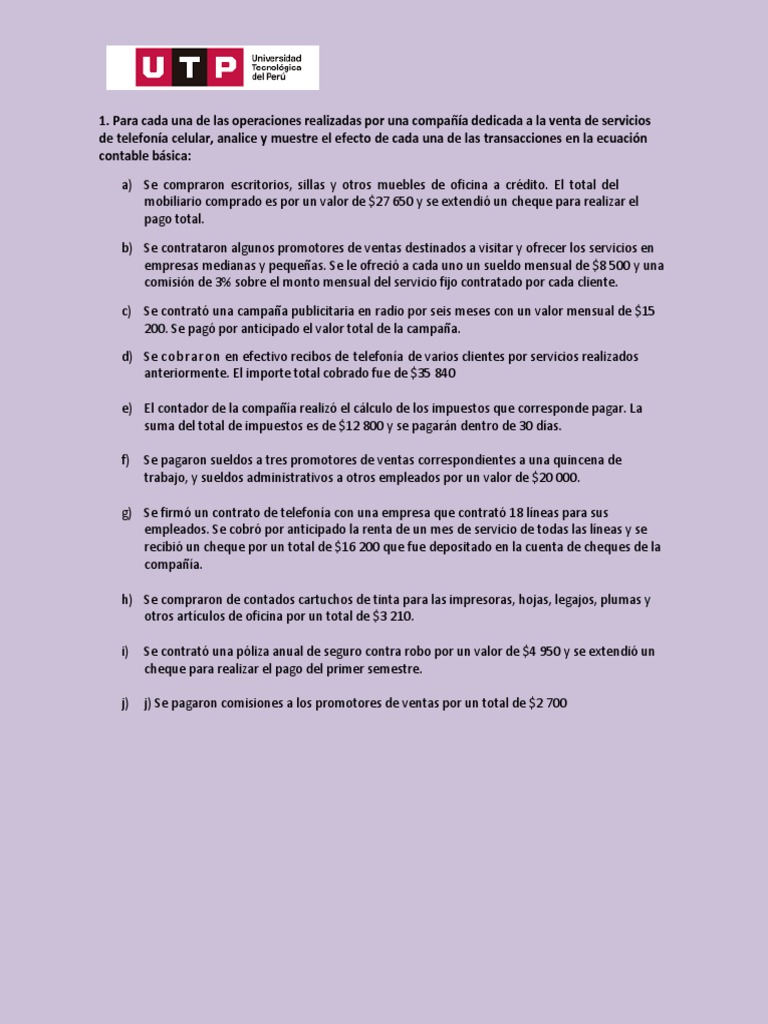 Tarea Académica 5 - Ejercicio 04 | PDF | Cheque | Business