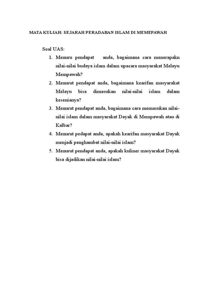 SOAL UAS - (Pak Darsono) | PDF