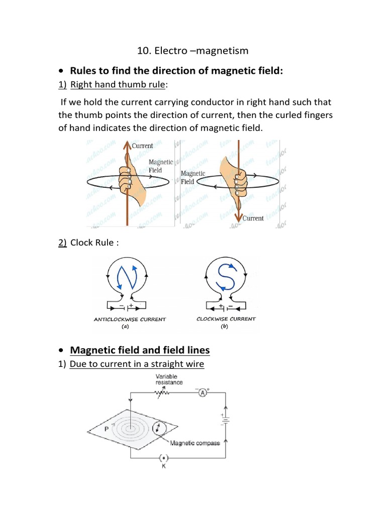 Electromagnetism Short Notes | PDF | Electromagnetic Induction ...