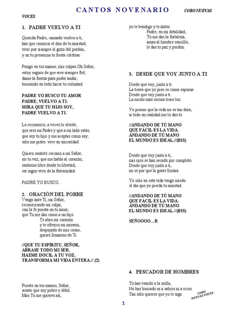 30-06-2023 - CANTOS NOVENARIO (Act) | PDF | María, madre de Jesús | Amor