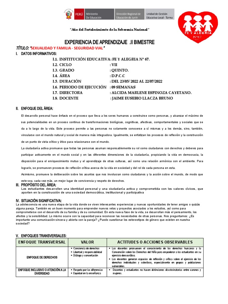 Eda - Dpcc. 5° | PDF | Las emociones | Familia