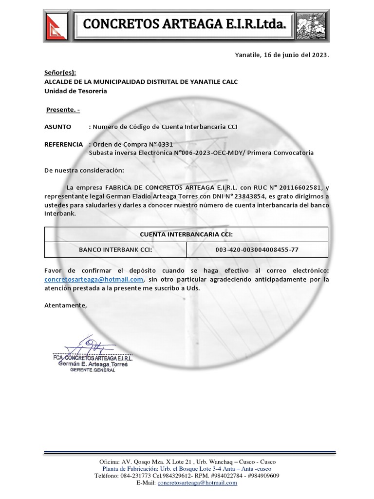 Carta de Cci-2 | PDF
