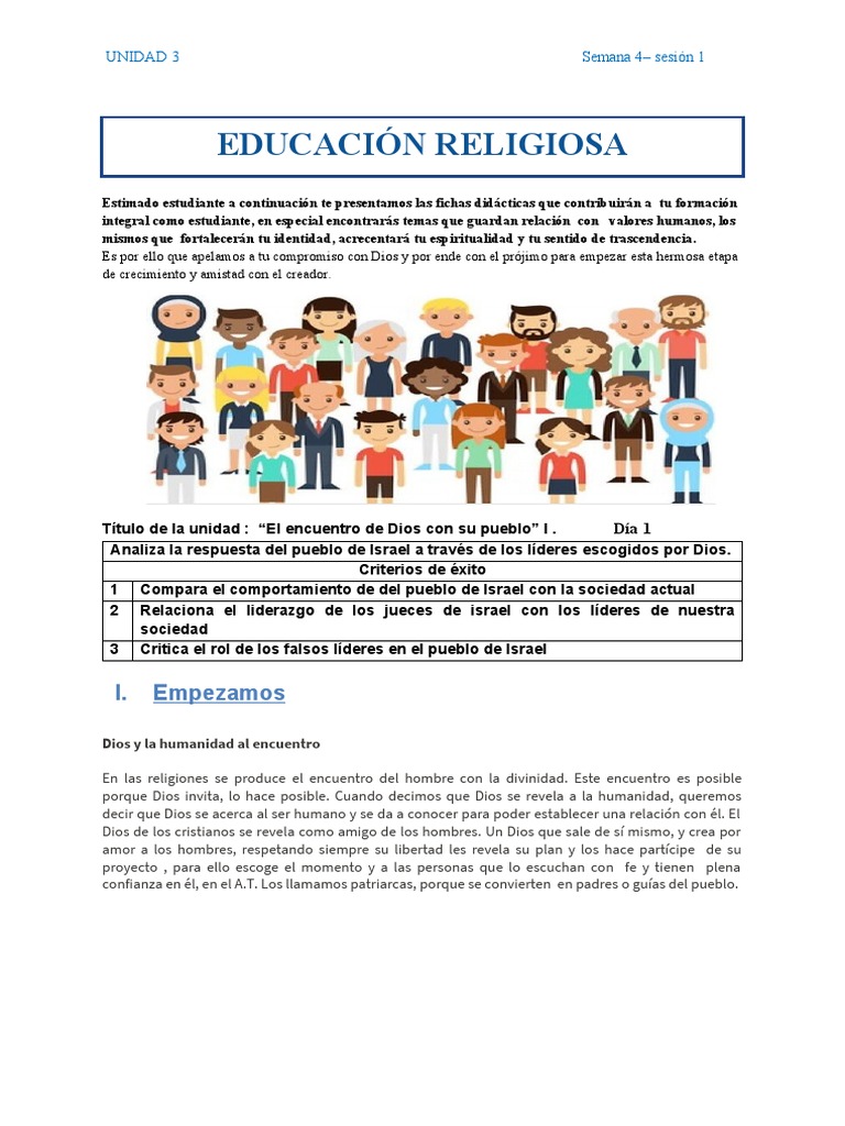 Ficha 7 El Encuentro de Dios Con Su Pueblo - Da 1 U4 7 | PDF | Abrahán | Creencia religiosa y ...