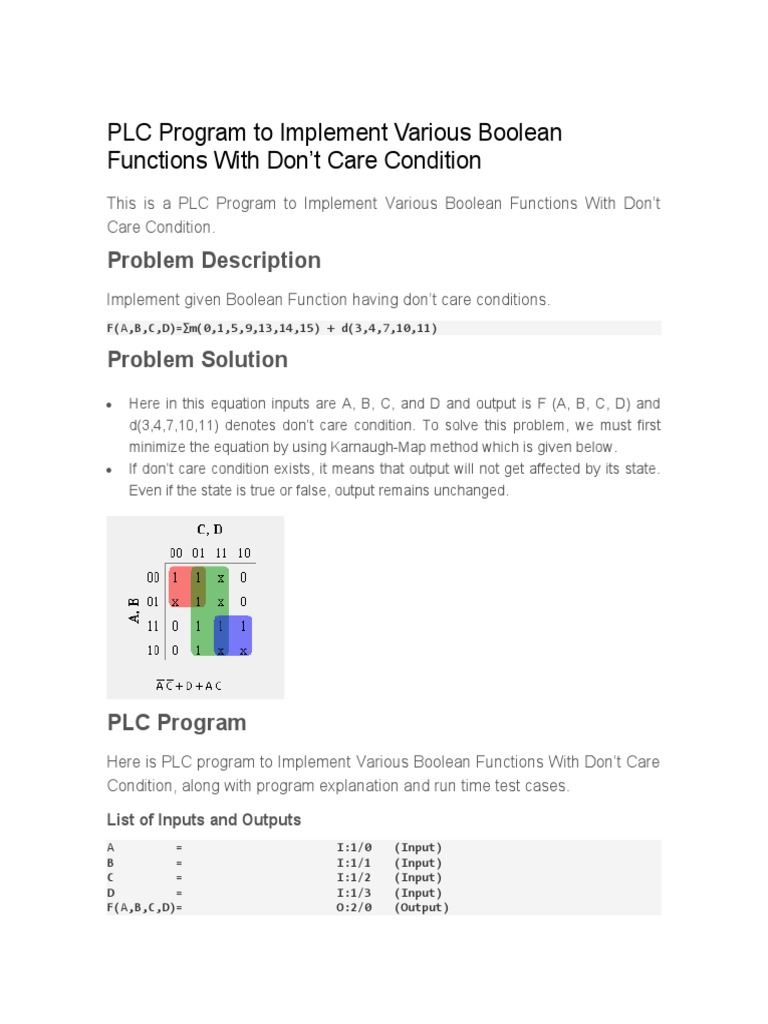 3 Plc Program To Implement Various Boolean Functions With Don Pdf Computer Engineering 2096