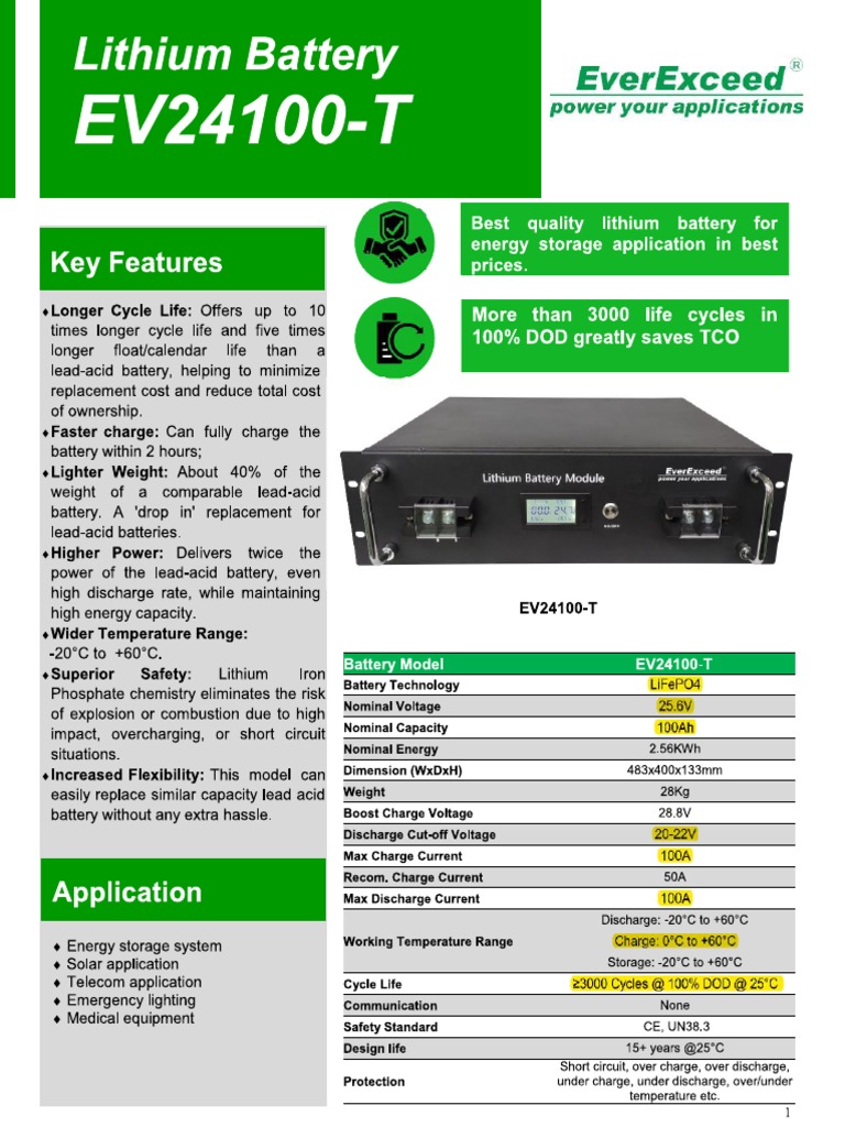 A11. Lithium Battery Everexceed | PDF