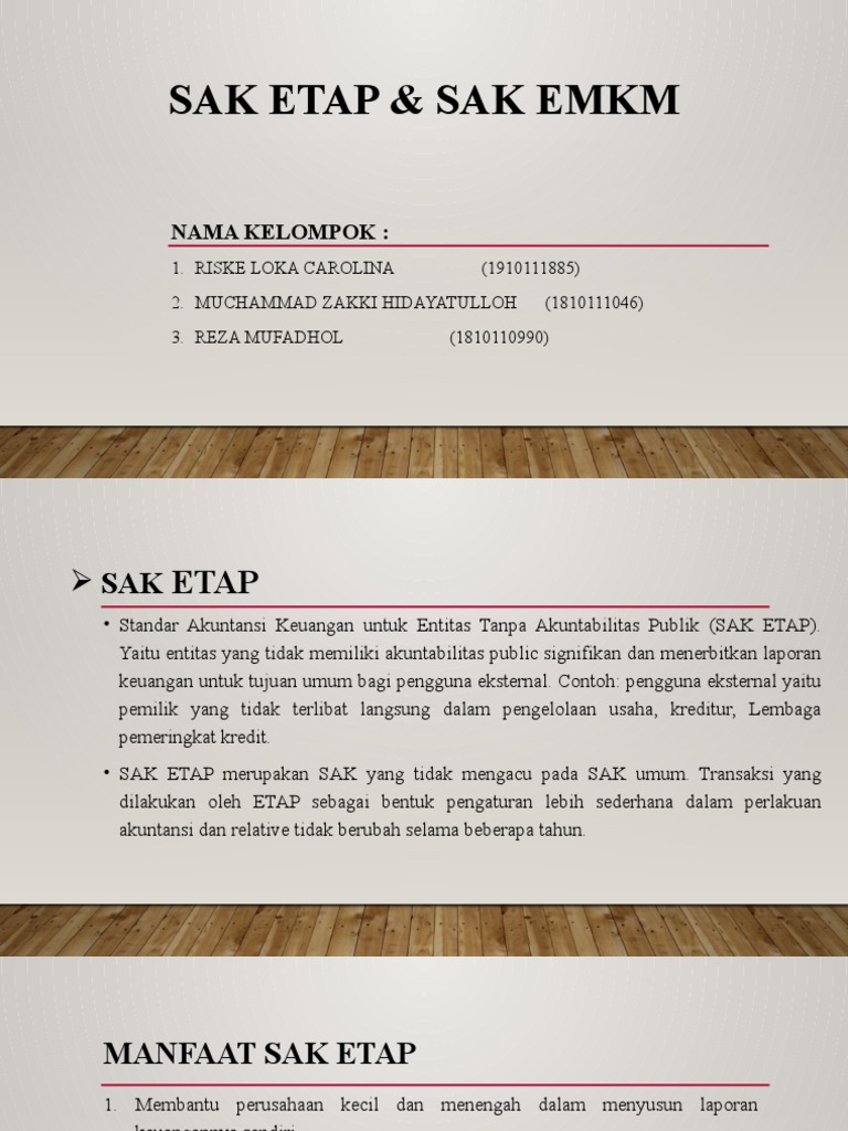 Kelompok 2 Teori Akuntansi (SAK ETAP & SAK EMKM) - 1 | PDF
