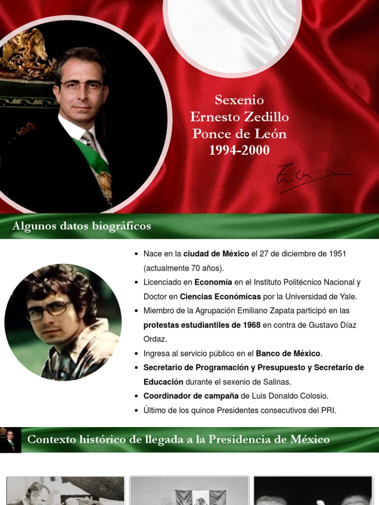 Sexenio De Ernesto Zedillo Pdf México Gobierno