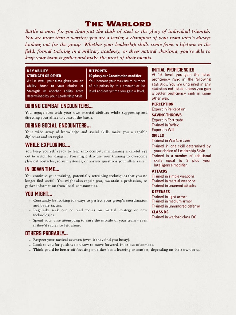Warlord v. 1.5 | PDF | Leadership