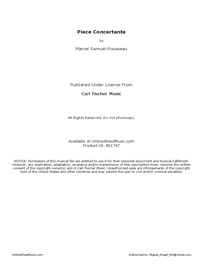 Piece Concertante | PDF
