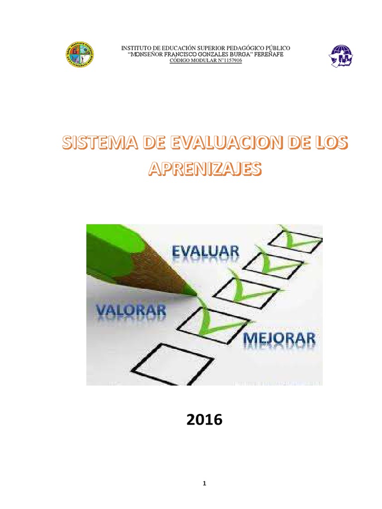 Sistema de Evaluación de Los Aprendizajes | PDF | Evaluación | Aprendizaje