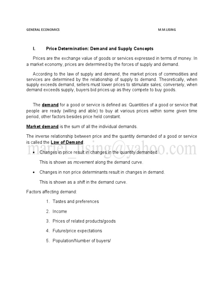 Econ 1 Demand and Supply | PDF | Supply (Economics) | Demand