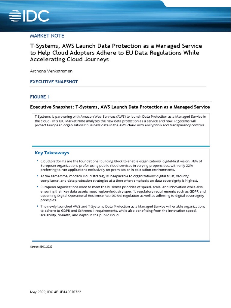 IDC Report On AWS Managed Data Protection 1675199631 | PDF | Cloud Computing | Amazon Web Services