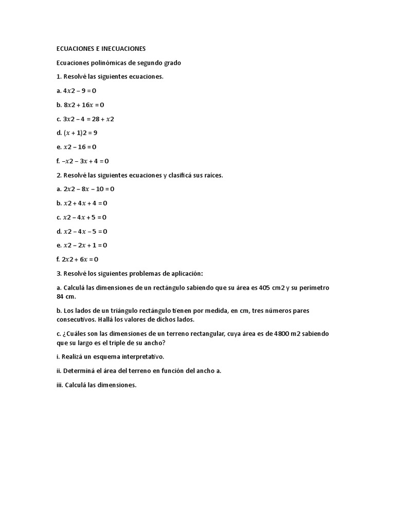 Ecuaciones e Inecuaciones | PDF | Ciencia y matemáticas