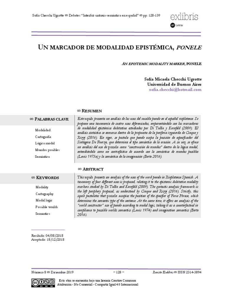 Análisis del marcador "ponele" en español | PDF | Oración (Lingüística ...