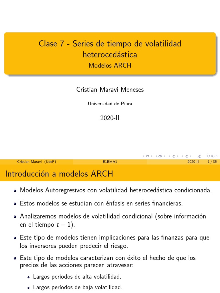Arch | PDF | Volatilidad (Finanzas) | Error medio cuadrado