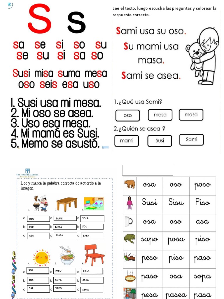 Practica Con La Letra S 01 Junio | PDF | Artes del Lenguaje y Comunicación