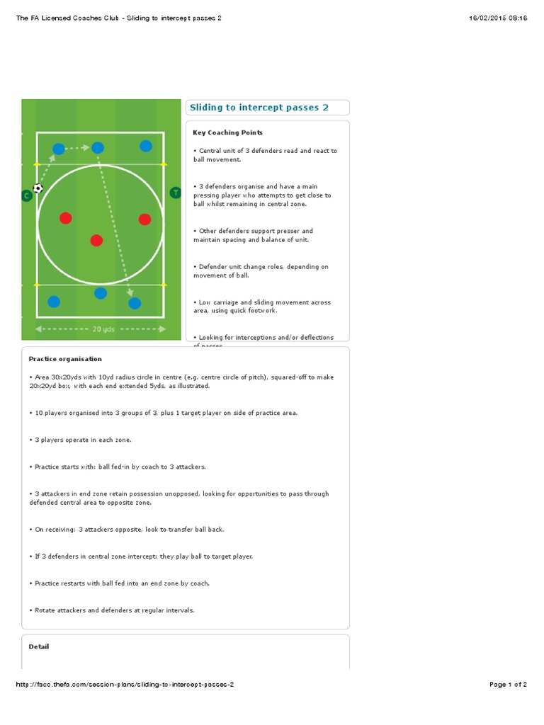 Sliding To Intercept Passes 2 | PDF | Defender (Association Football)