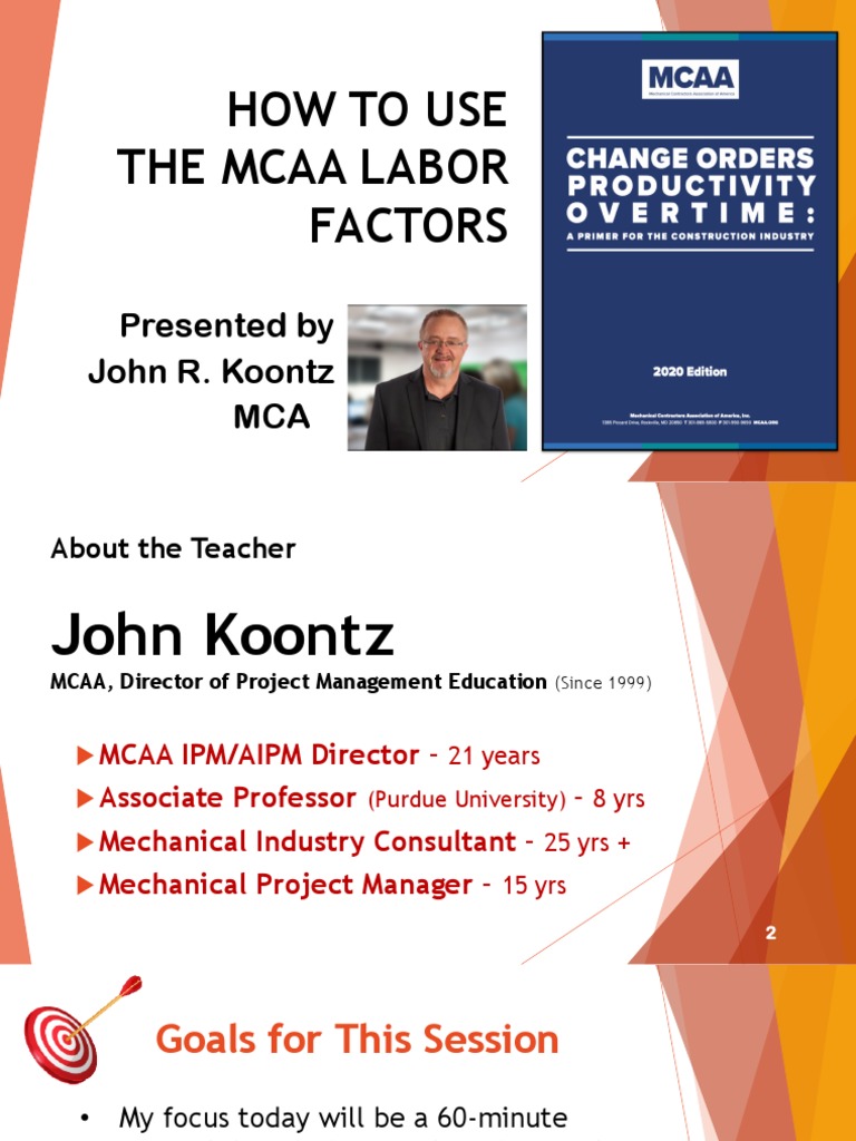 MCAA Labor Factors Usage Guide | PDF | Methodology | Employment