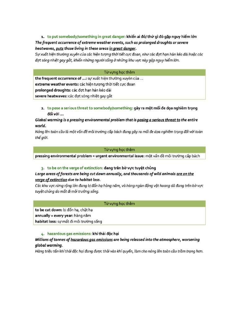 Environment - Vocabulary | PDF